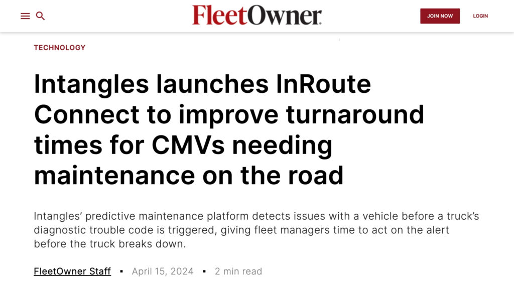 Intangles launches InRoute Connect to improve turnaround times for CMVs ...